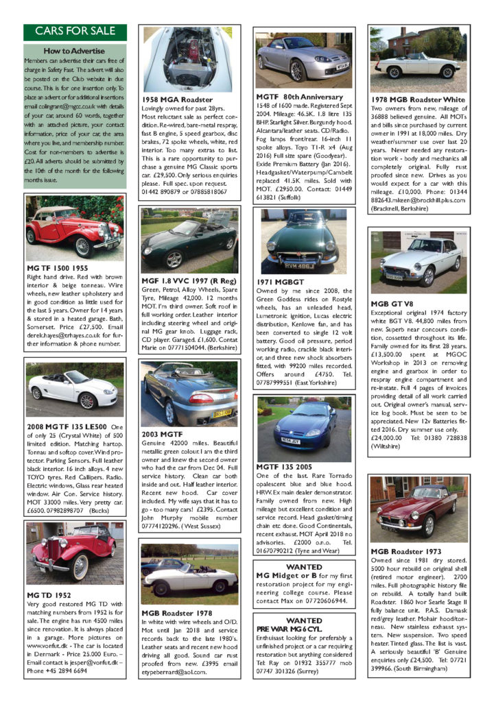 Cars For Sale | MG Car Club